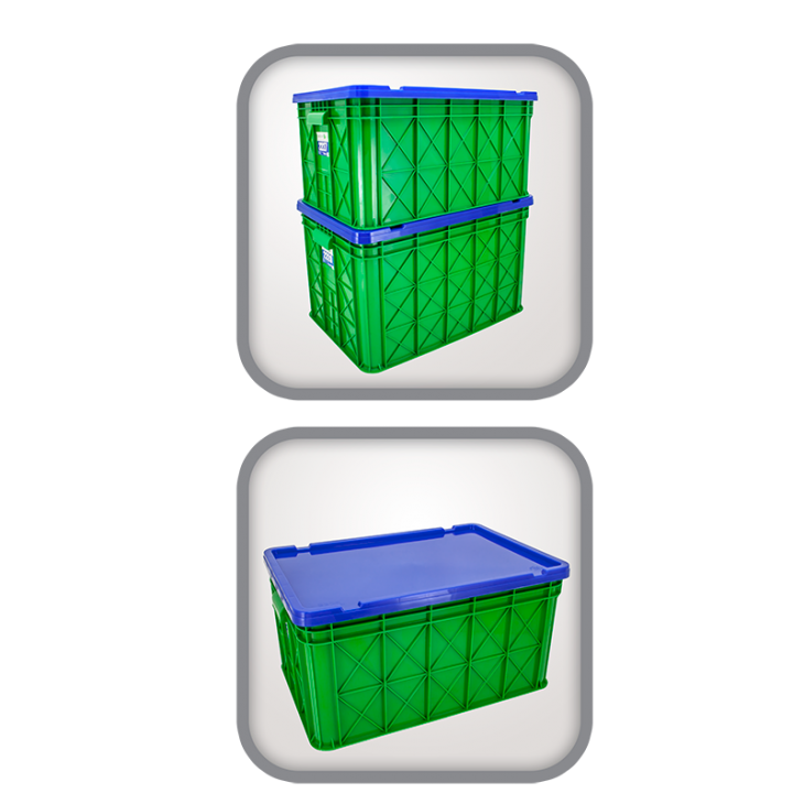 Container Box Plastik Industri | GREEN LEAF 2229 | 625 x 424 x 27 mm ...